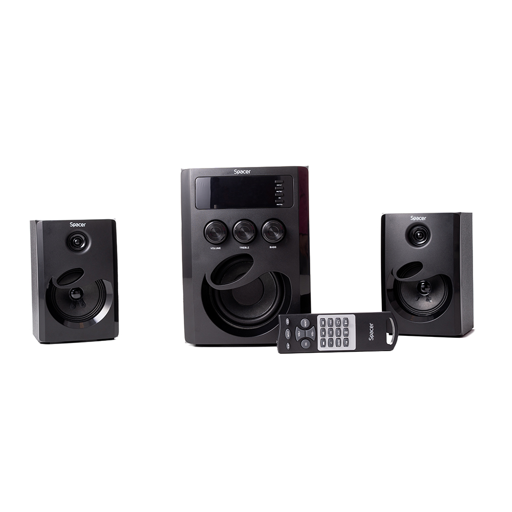 BOXE SPACER 2.1, RMS: 20W (2 x 5W + 10W), bluetooth telecomanda ...