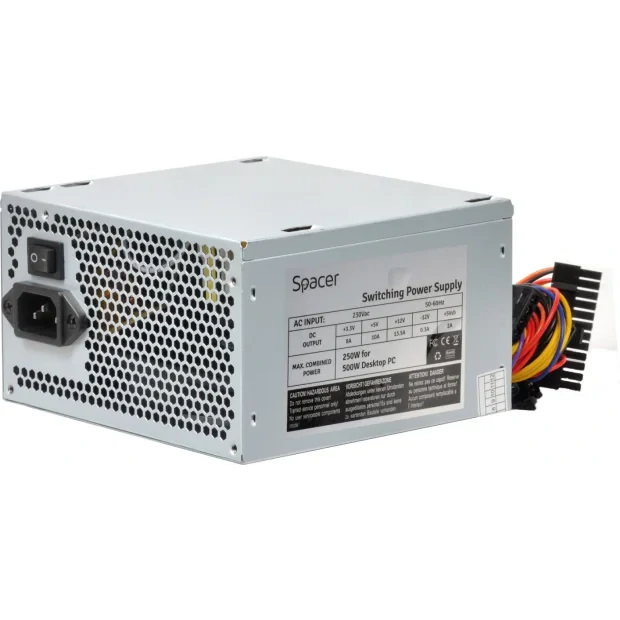 SURSA SPACER 500, 250W for 500 Desktop PC, fan 120mm, Switch ON/OFF ...