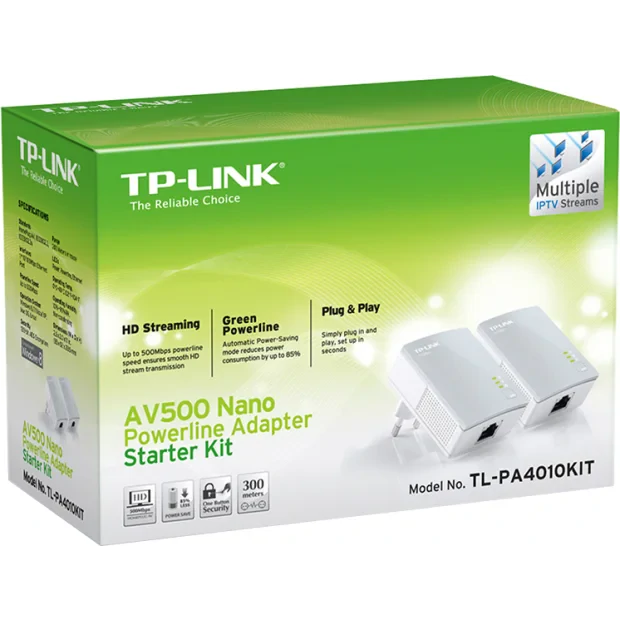 KIT ADAPTOR POWERLINE TP-LINK tehnologie AV, AV600, pana la 600Mbps, 1 ...