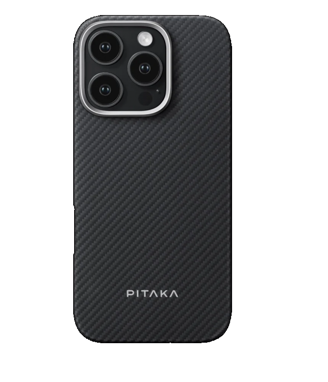 Husa Spate Pitaka Slim MagEz Aramid pentru iPhone 16 Pro Max Negru/Gri ...
