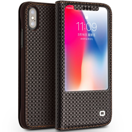 Husa iPhone X/Xs 5.8'' Business View Window Qialino Maro - Contakt.ro